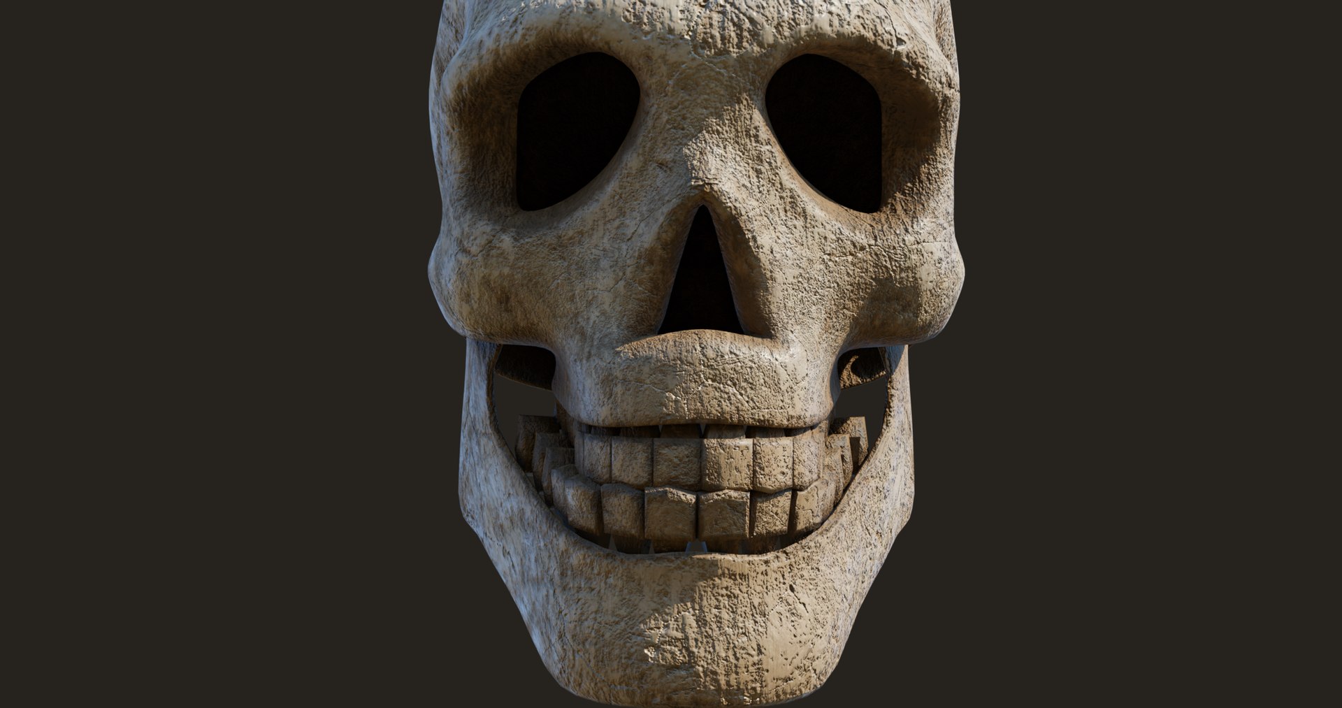 3D Crack Skull With PBR Unity Unreal Engine V-ray Arnold Textures ...