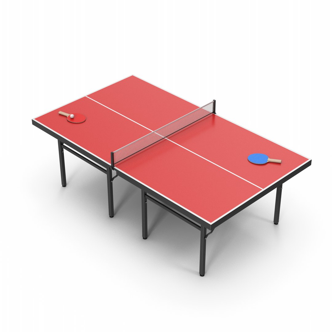 3D Red Table Tennis Table Set Model - TurboSquid 2170924