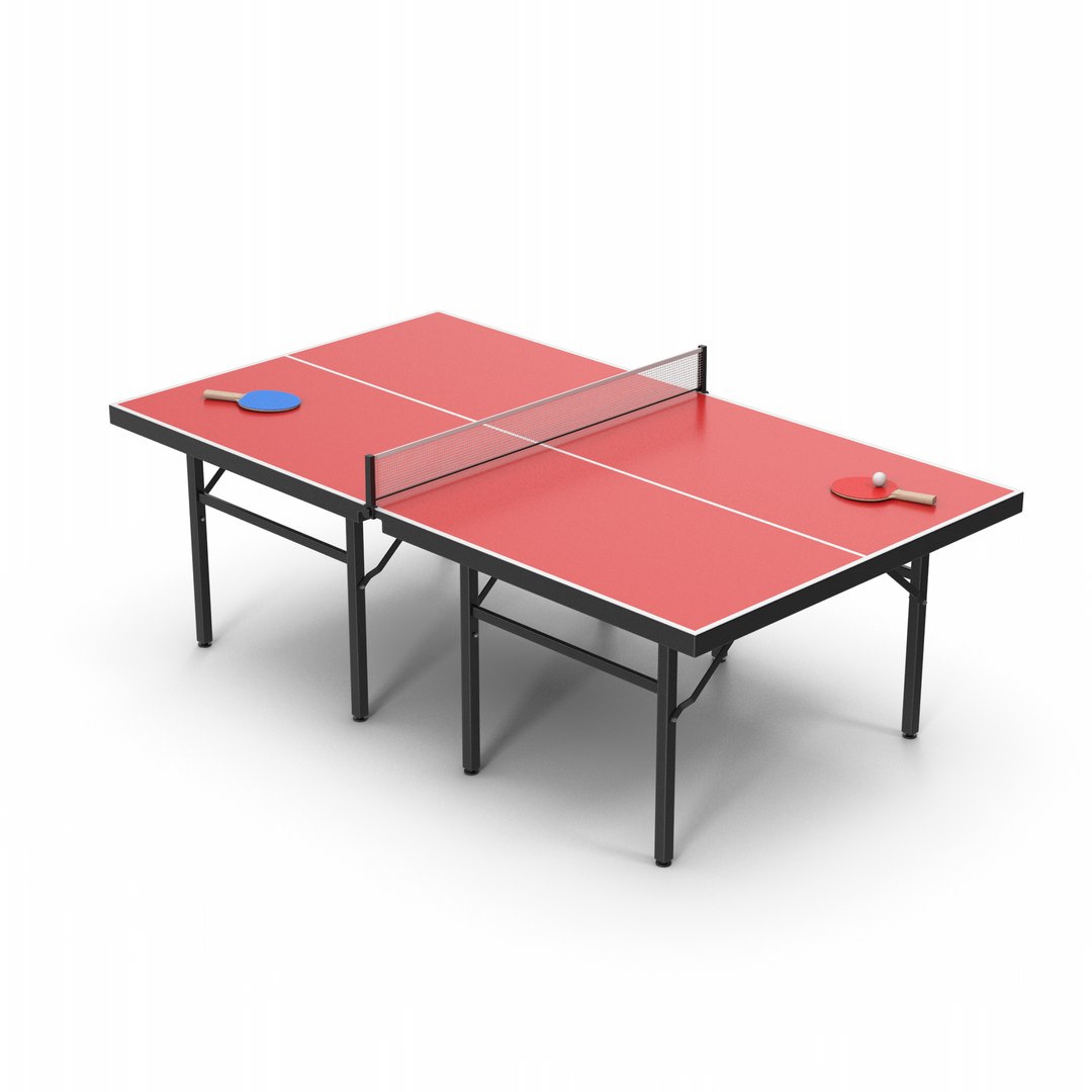 3D Red Table Tennis Table Set Model - TurboSquid 2170924