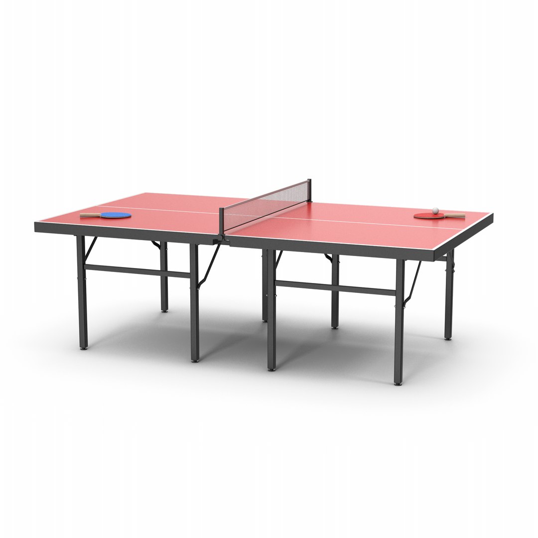 3D Red Table Tennis Table Set Model - TurboSquid 2170924