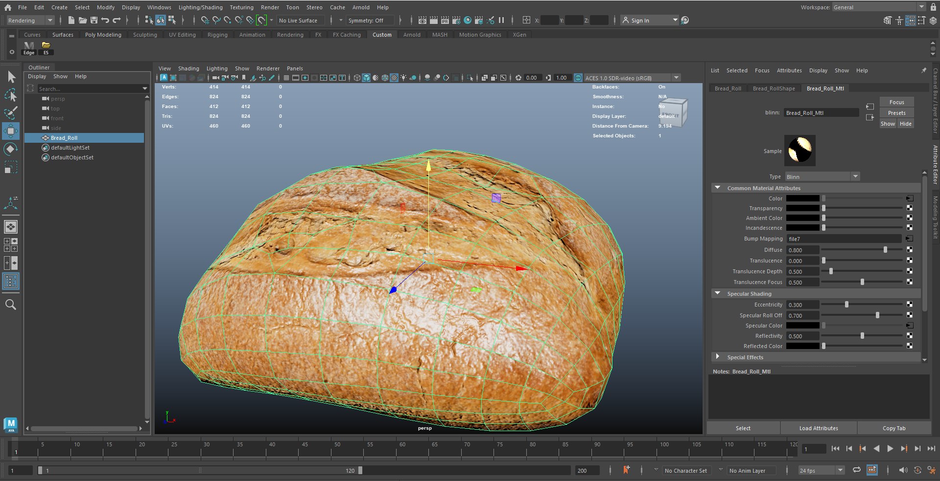 3D Model Bread Roll AR VR PBR Lowpoly With Game Ready - TurboSquid 2094349