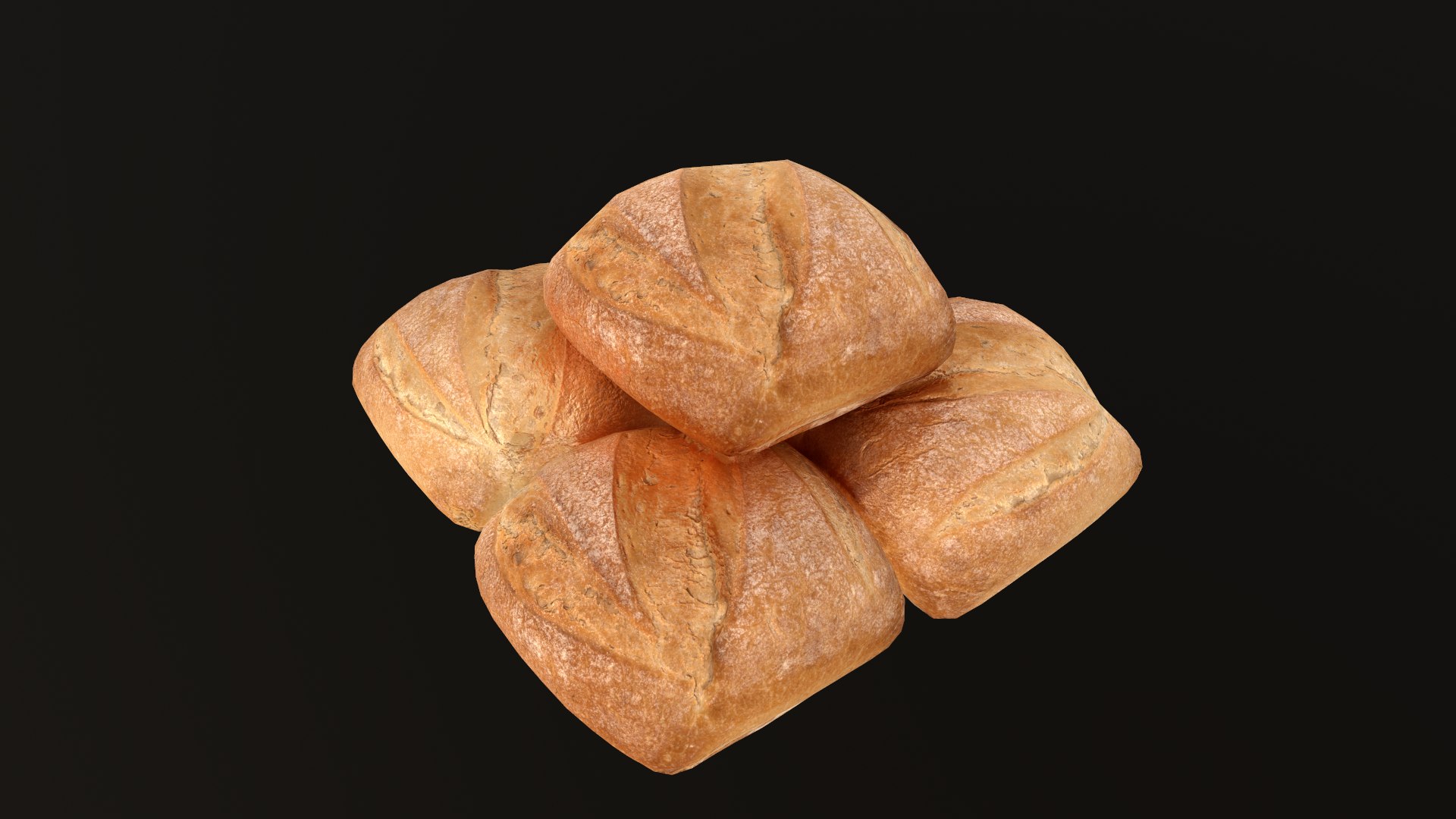 3D Model Bread Roll AR VR PBR Lowpoly With Game Ready - TurboSquid 2094349