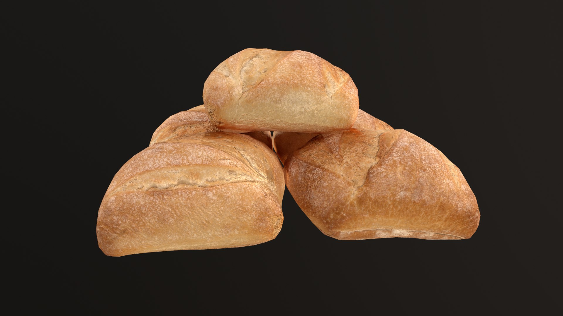 3D Model Bread Roll AR VR PBR Lowpoly With Game Ready - TurboSquid 2094349