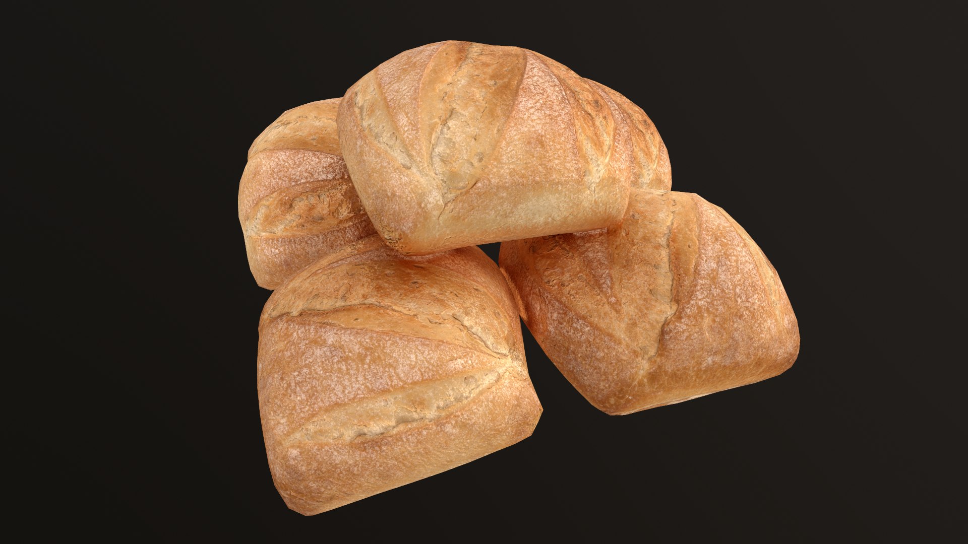 3D Model Bread Roll AR VR PBR Lowpoly With Game Ready - TurboSquid 2094349