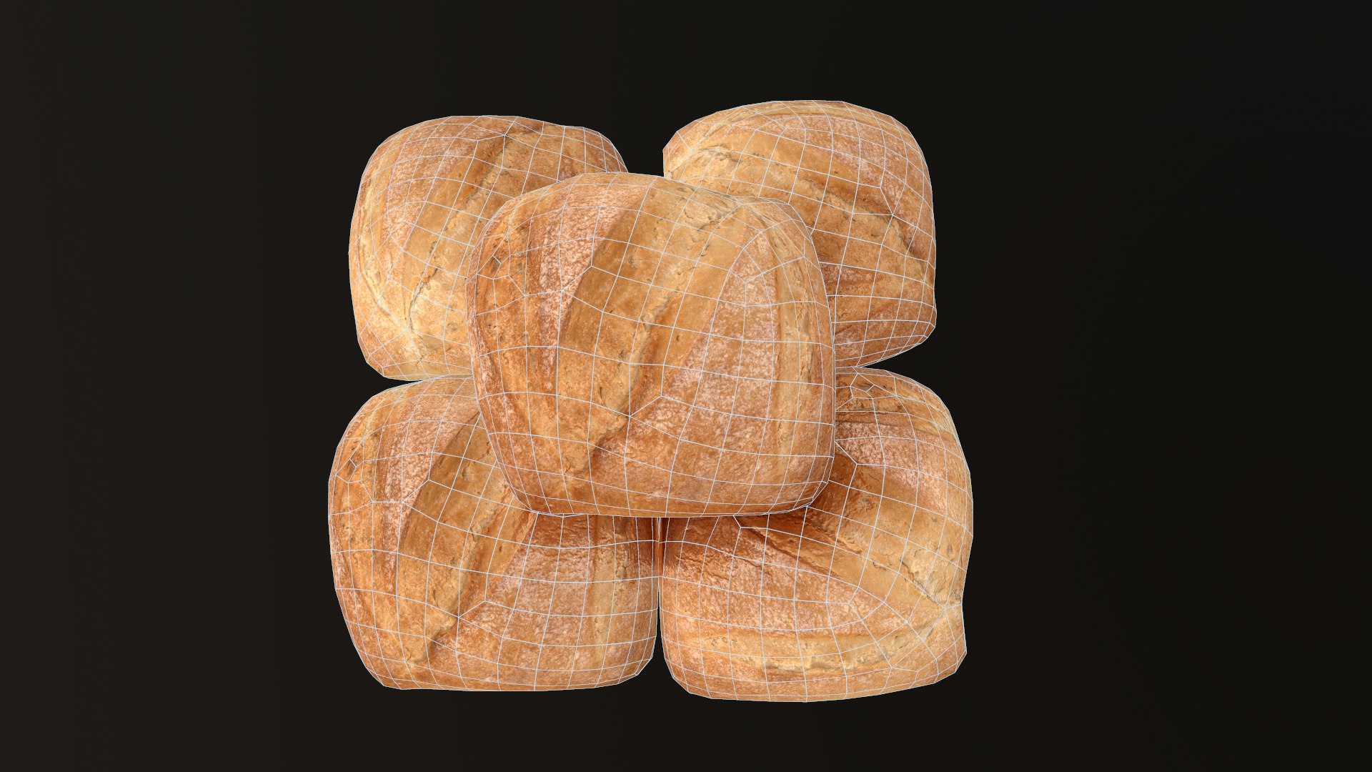3D Model Bread Roll AR VR PBR Lowpoly With Game Ready - TurboSquid 2094349