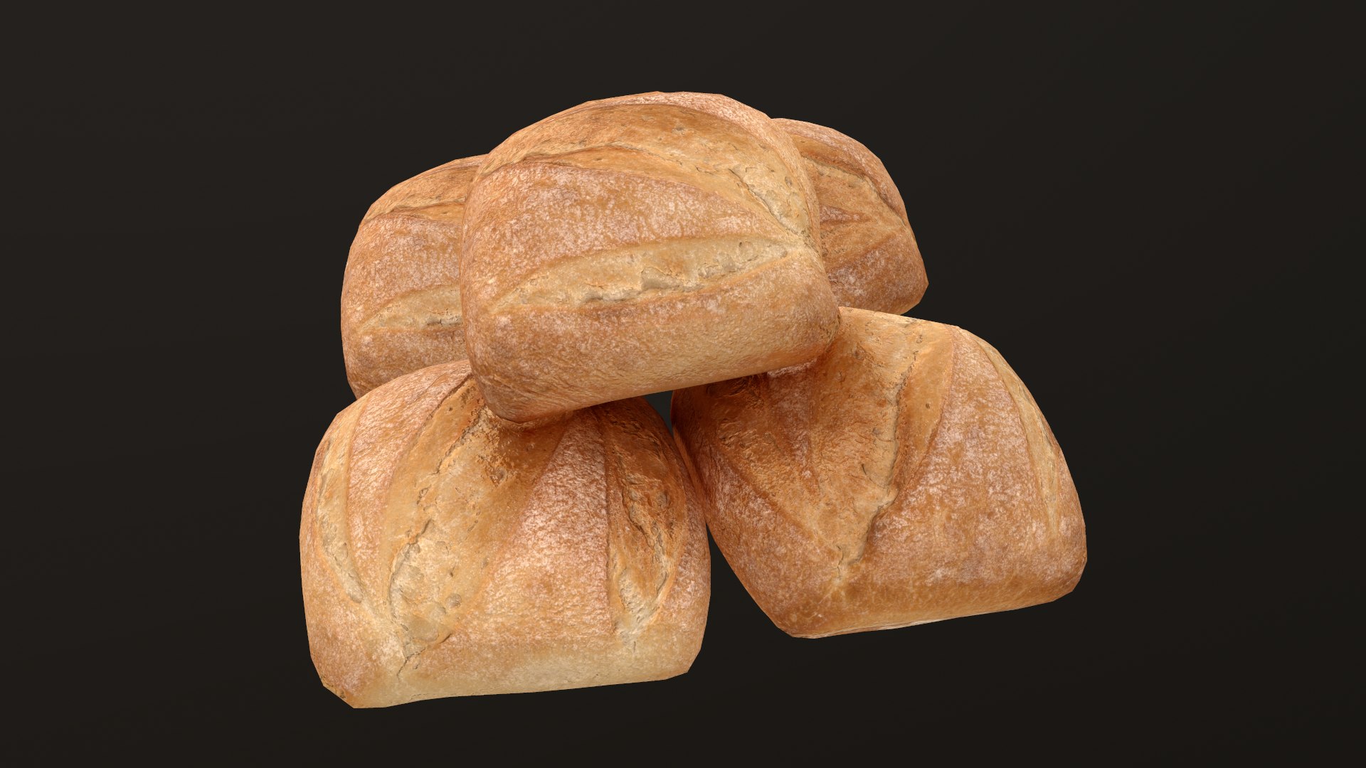 3D Model Bread Roll AR VR PBR Lowpoly With Game Ready - TurboSquid 2094349