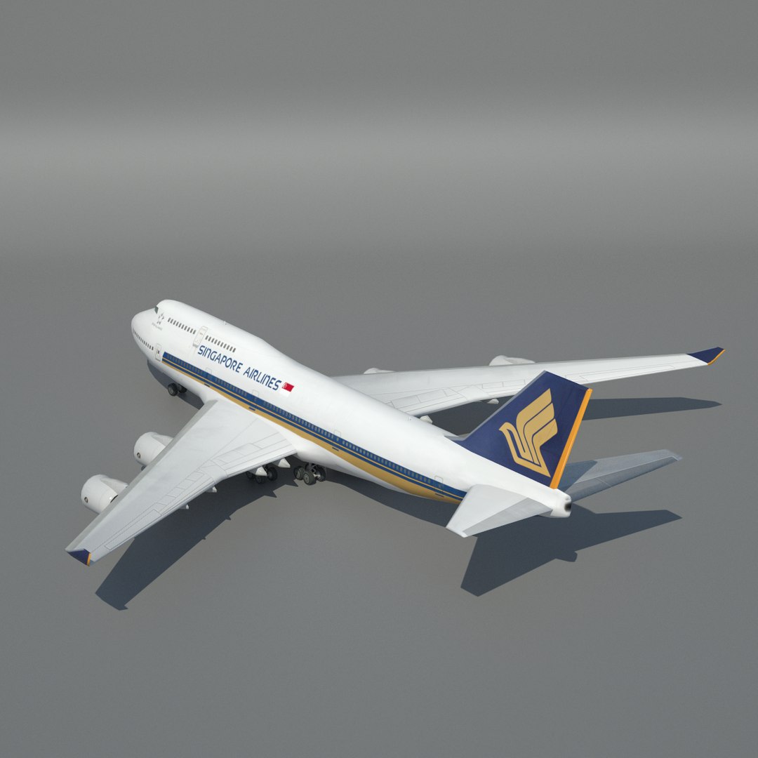 boeing 747-400 modeled simulation 3d model