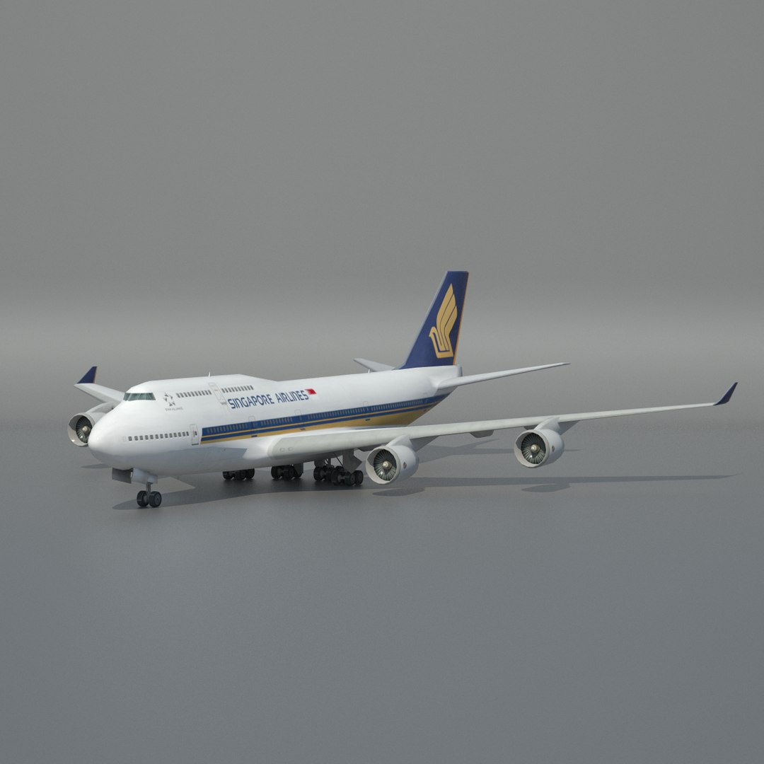 boeing 747-400 modeled simulation 3d model