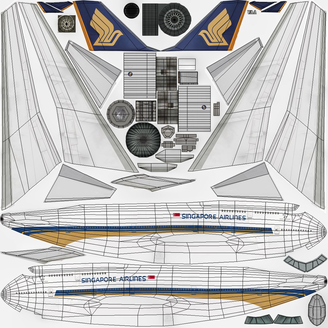 boeing 747-400 modeled simulation 3d model