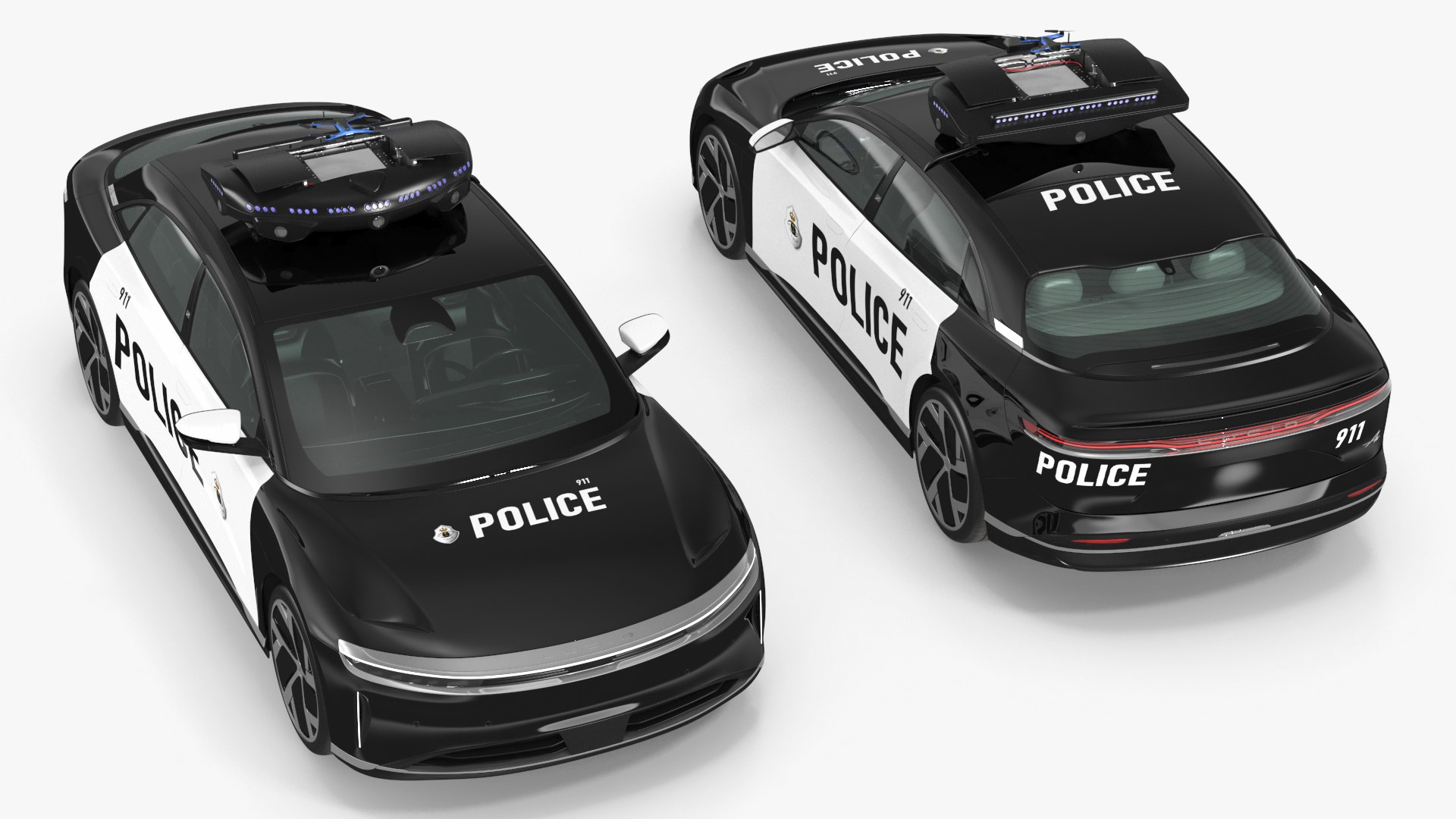 Lucid Air Police Car With Drone 3D Model - TurboSquid 2212178