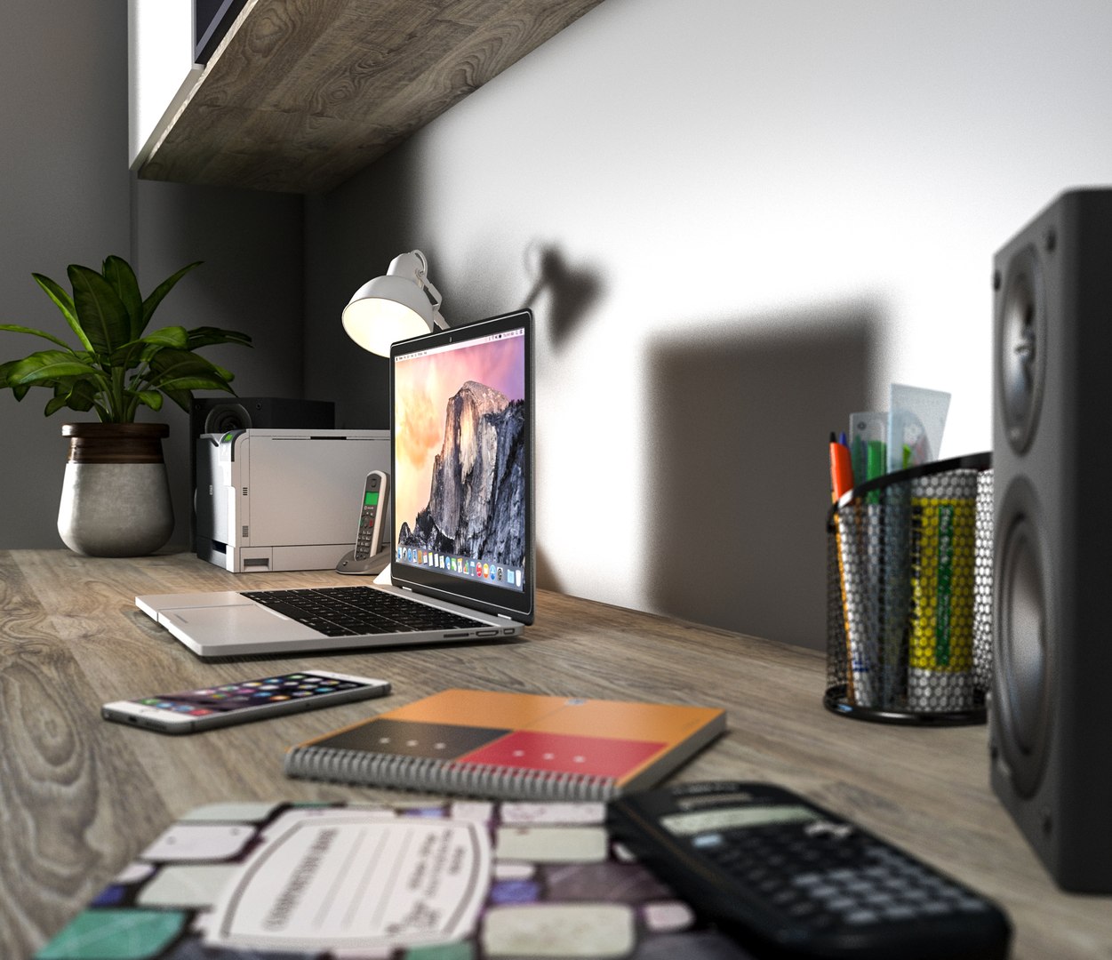 Work Desk 3D Model - TurboSquid 1373794