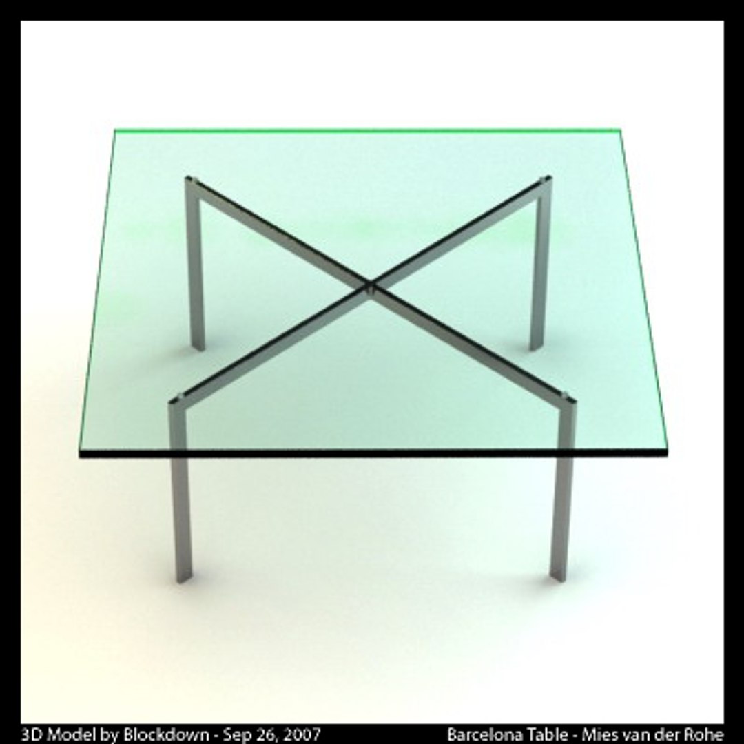Mies Van Glass Table 3d Model