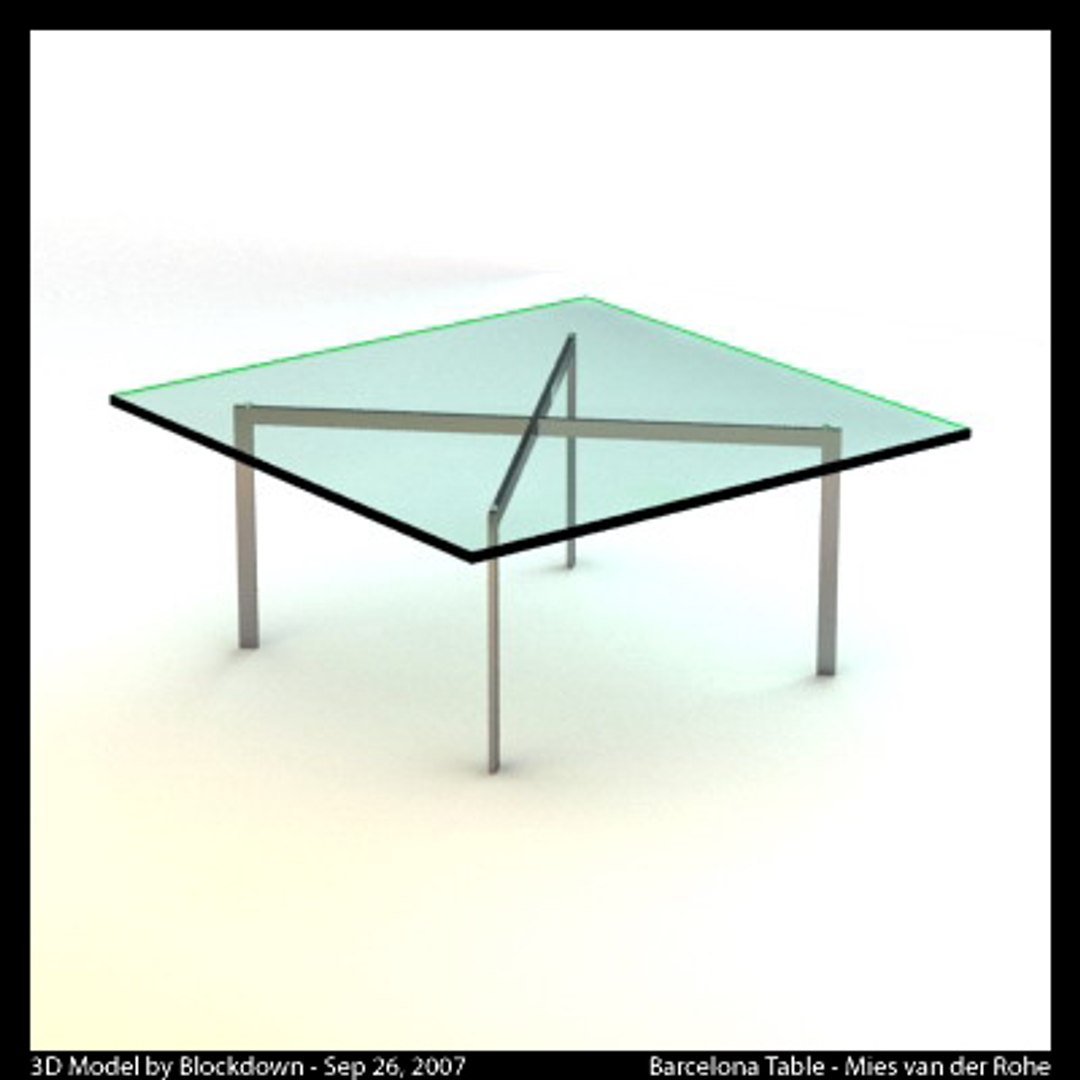 Mies Van Glass Table 3d Model