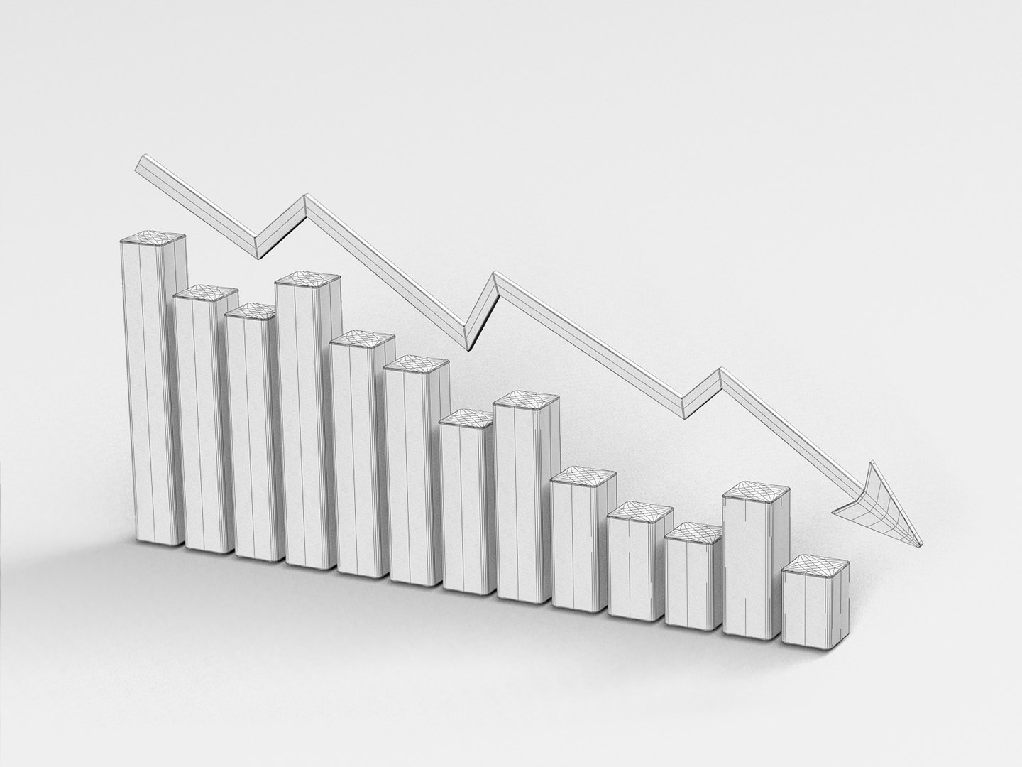 Decline Chart 3D Model - TurboSquid 2016625