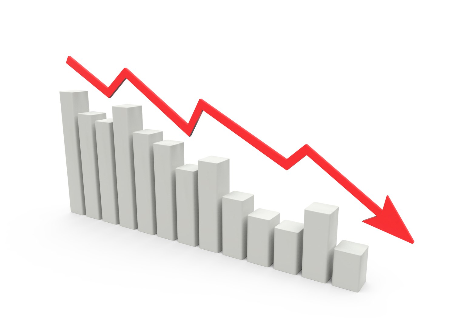 Decline Chart 3D Model - TurboSquid 2016625
