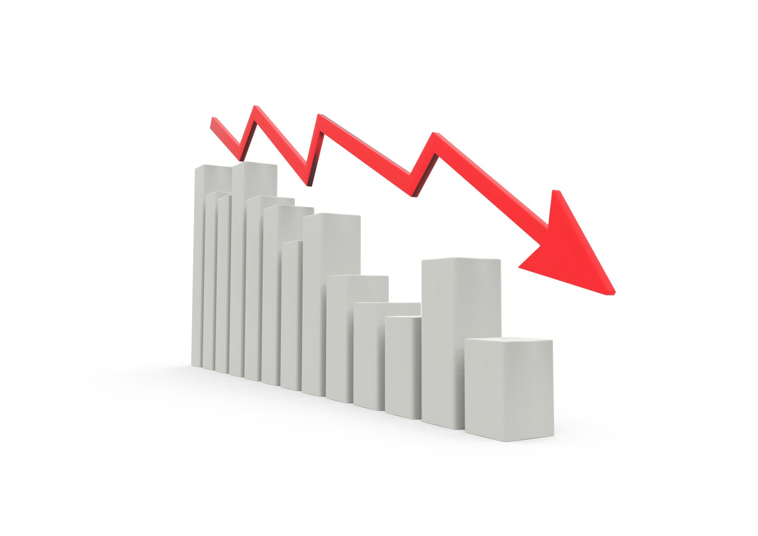 Decline Chart 3D Model - TurboSquid 2016625