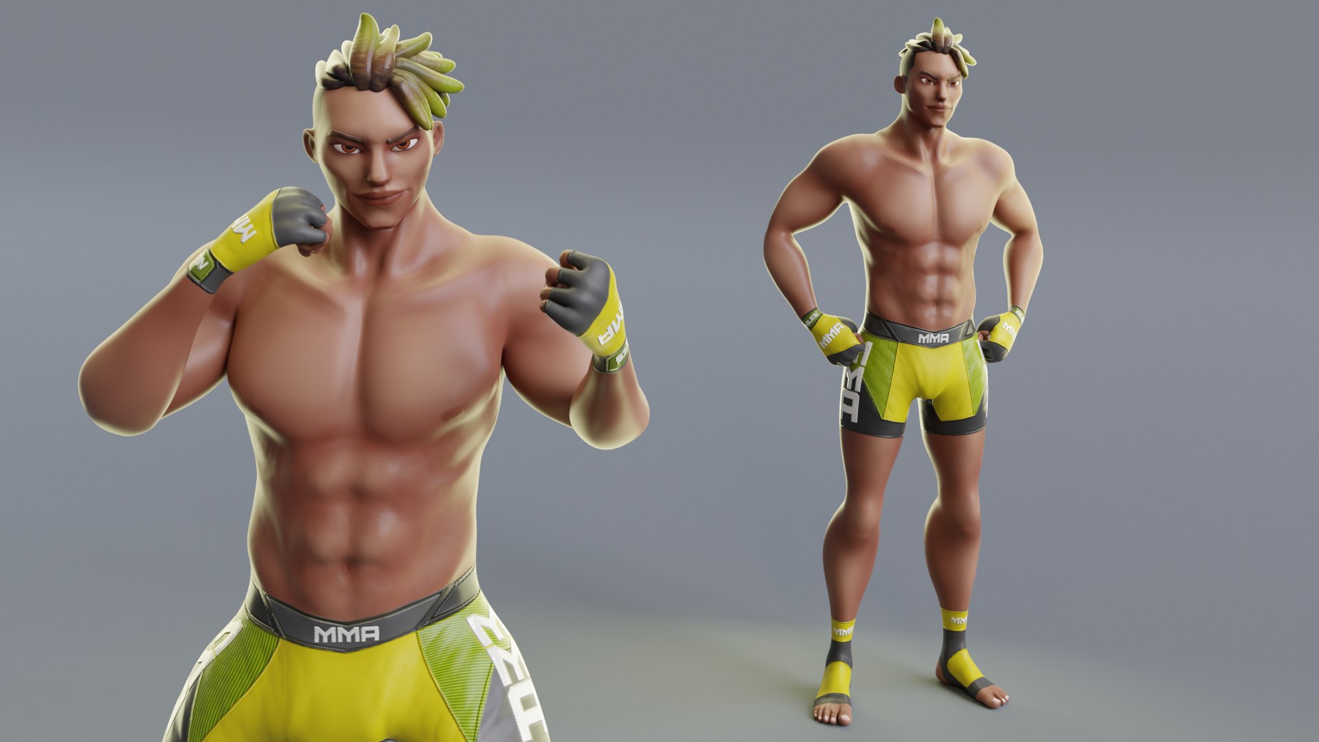 3D Low Poly Boxer - MMA Fighter - Niles Model - TurboSquid 2040500