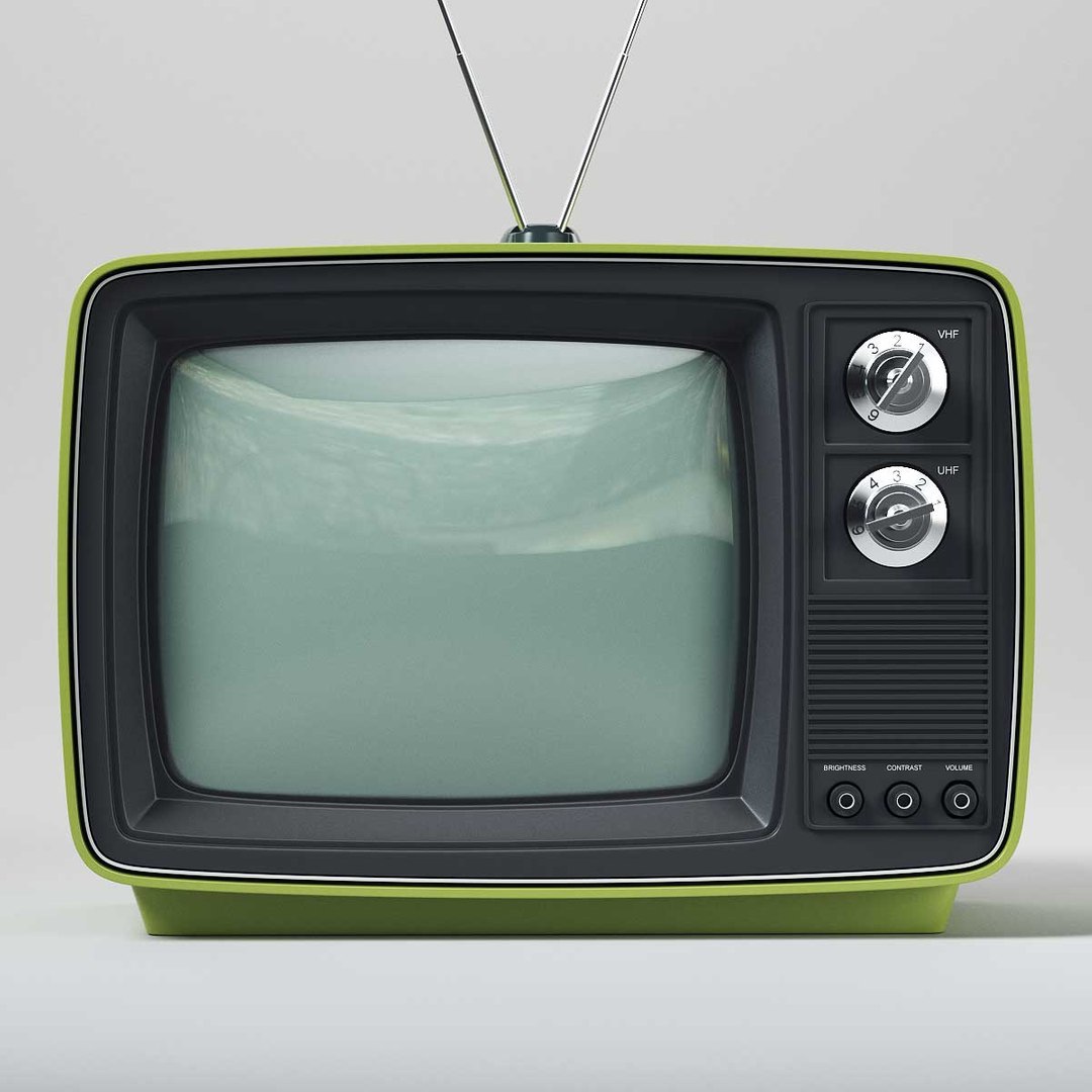 Retro Style 70 Television Set 3d Model