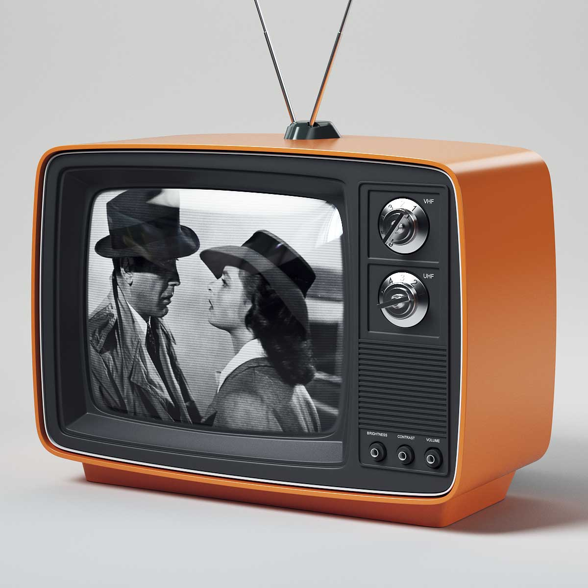 retro style 70 television set 3d model