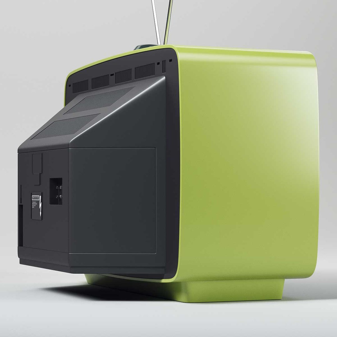 retro style 70 television set 3d model