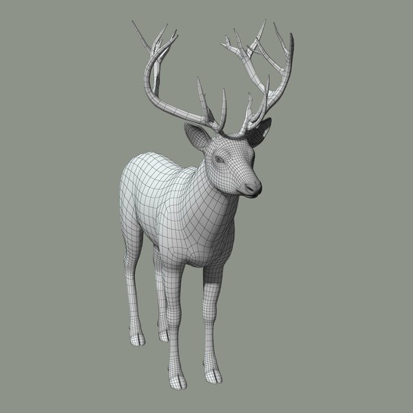 3d model red deer stag 2