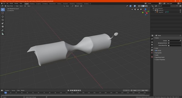 3D model Cartoon Gnawed Log - TurboSquid 1808615