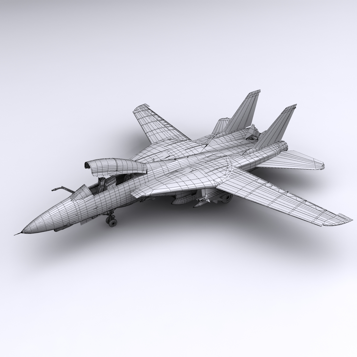 3d model f-14 fighter jet f-14d
