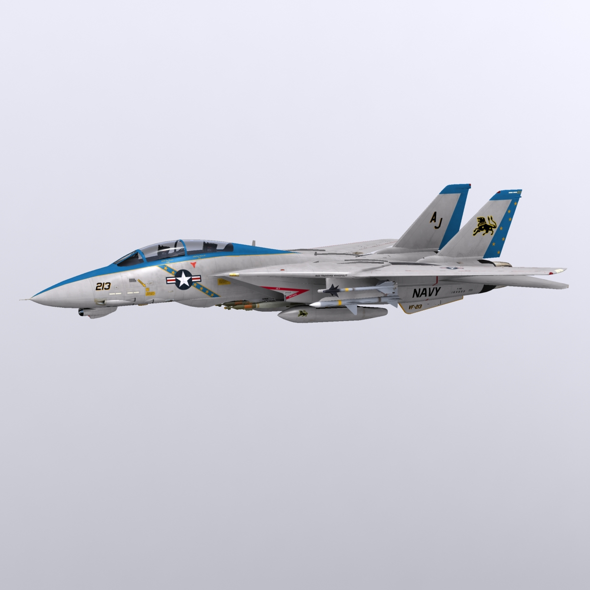 3d model f-14 fighter jet f-14d