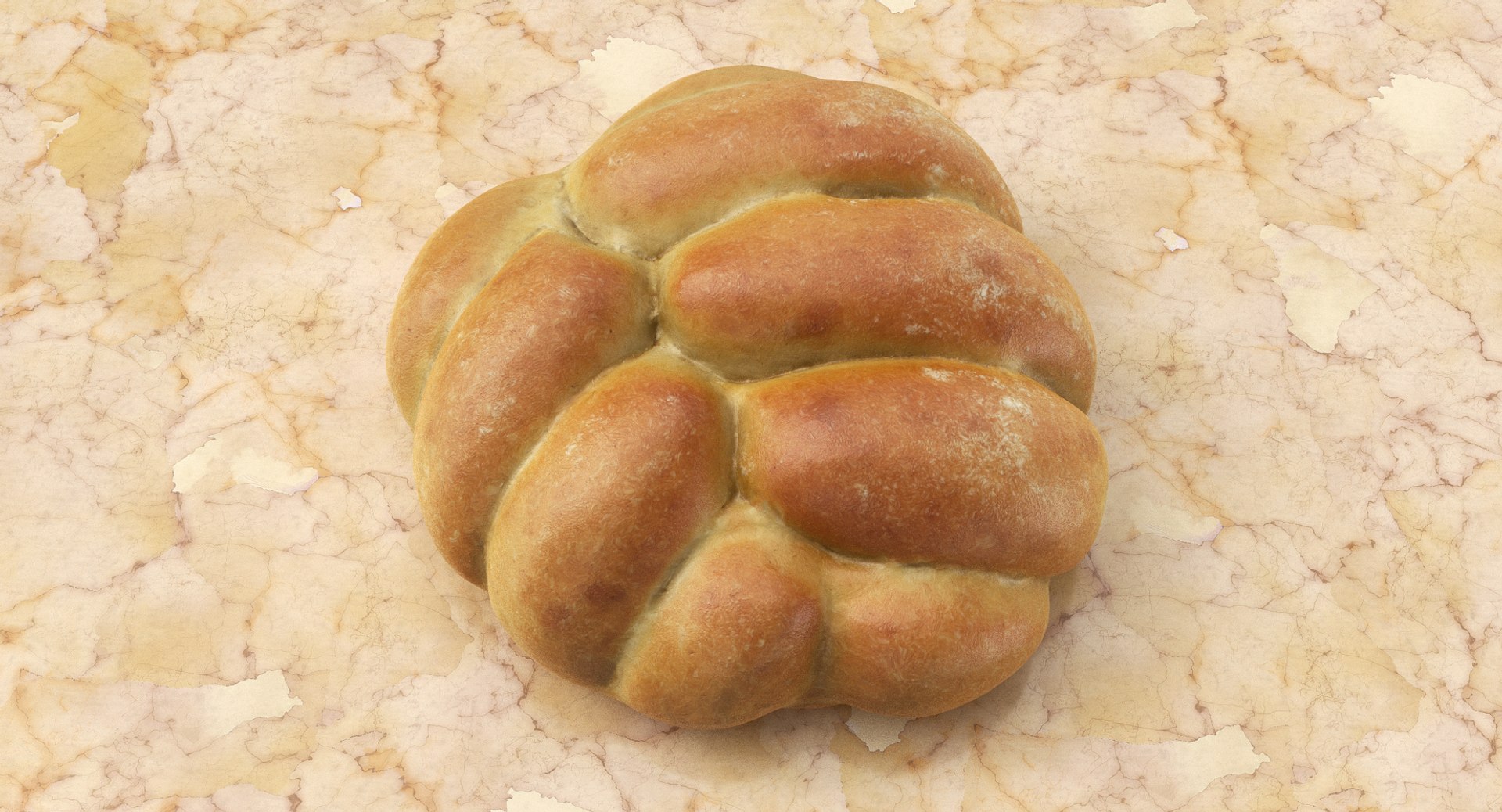 3d Model Plaited Bread Roll
