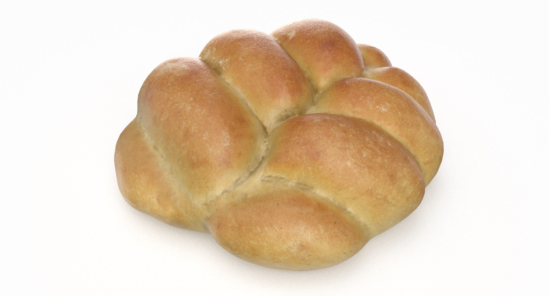 3d Model Plaited Bread Roll