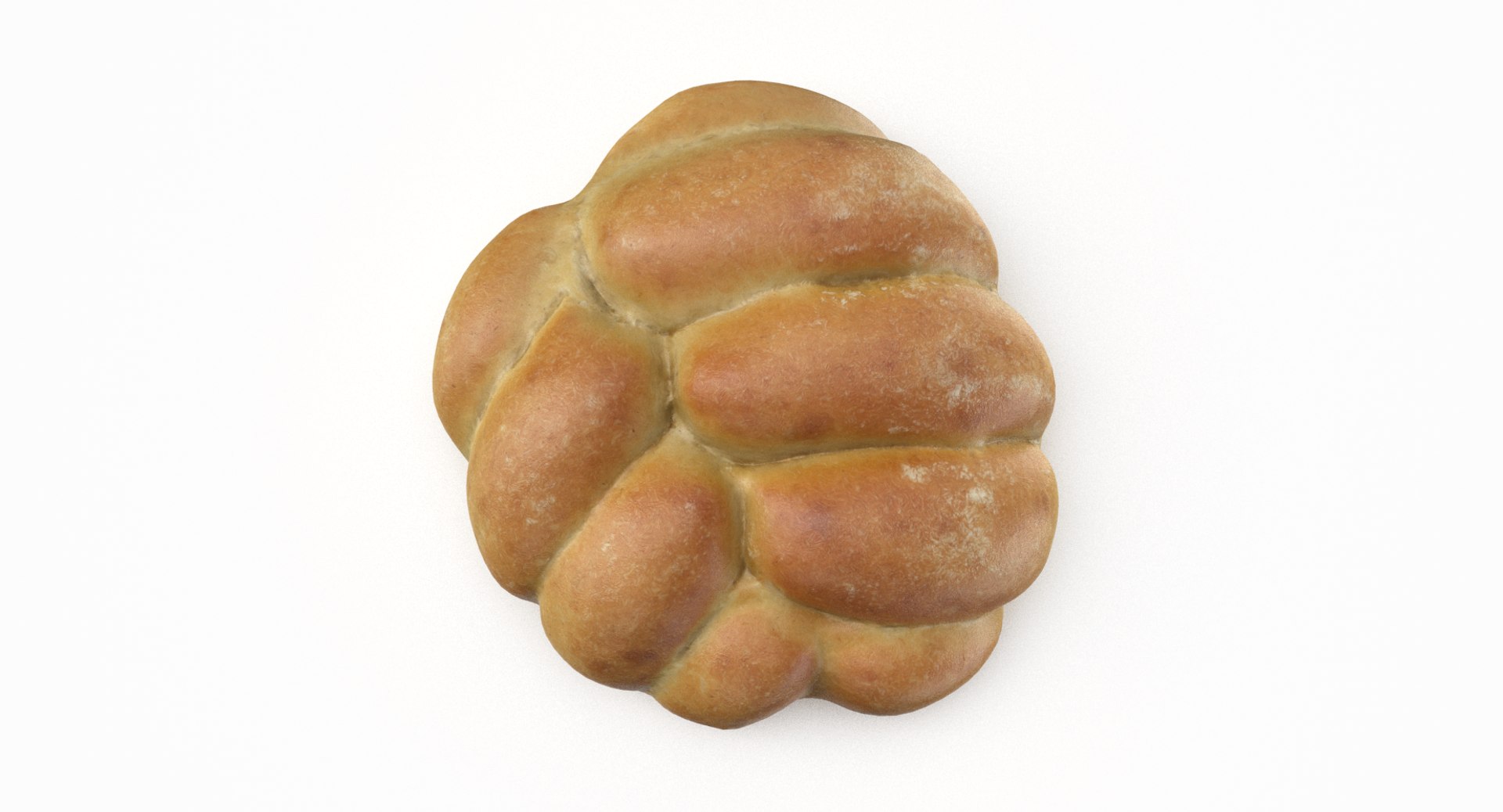 3d Model Plaited Bread Roll