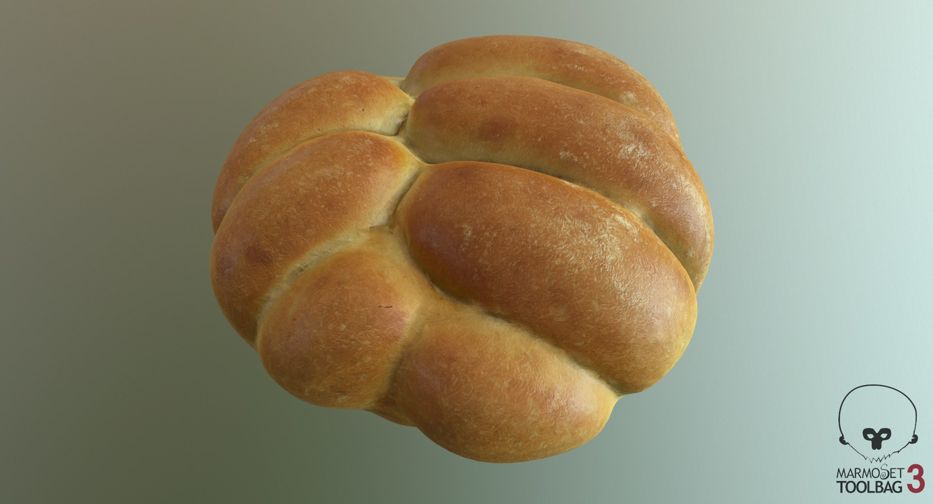 3d Model Plaited Bread Roll