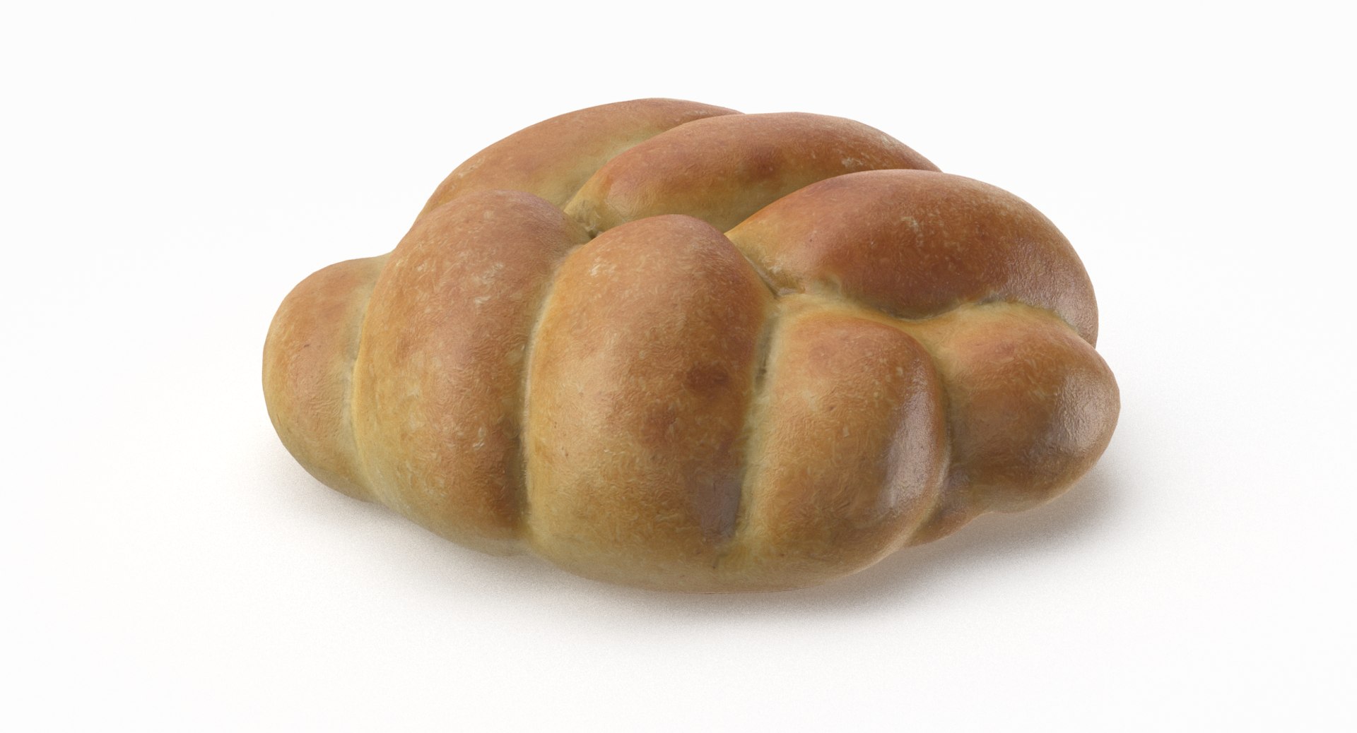 3d Model Plaited Bread Roll