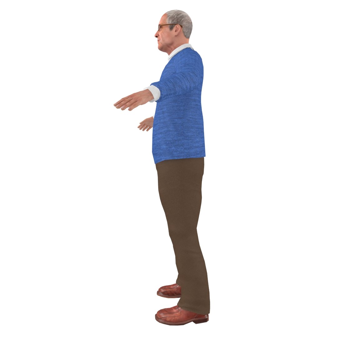 3D Model Rigged Old Man - TurboSquid 1293876