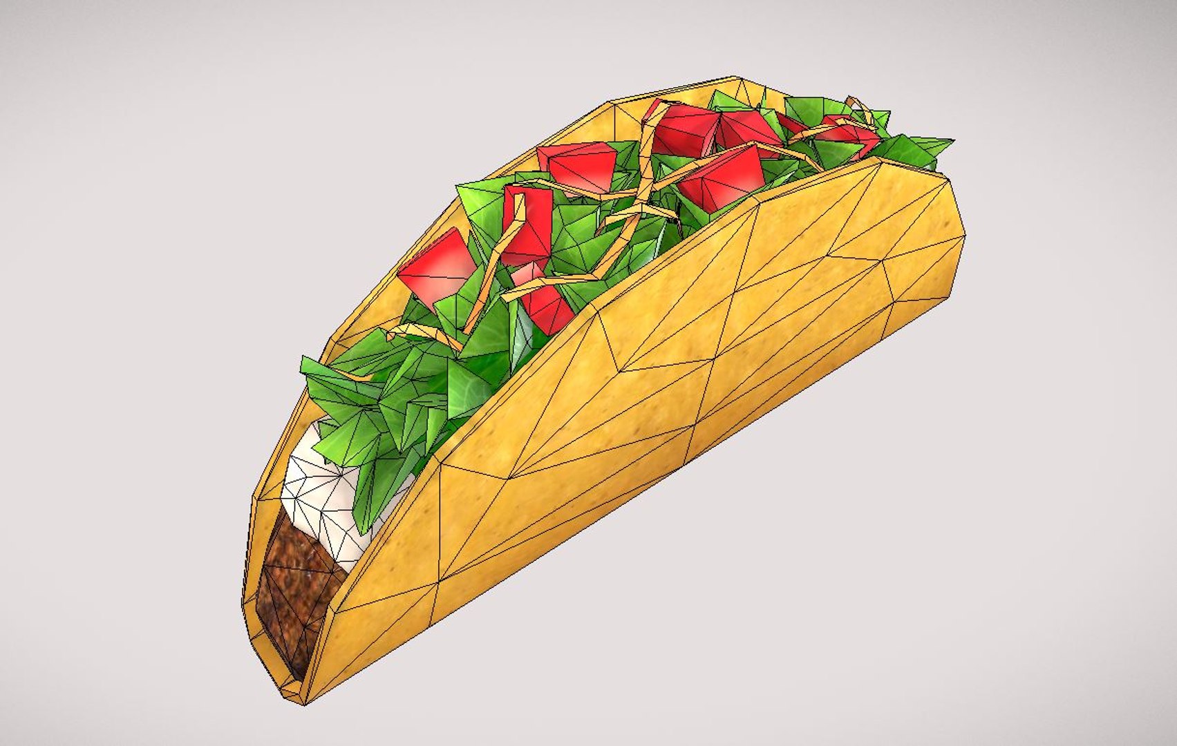3D snack food taco - TurboSquid 1280790