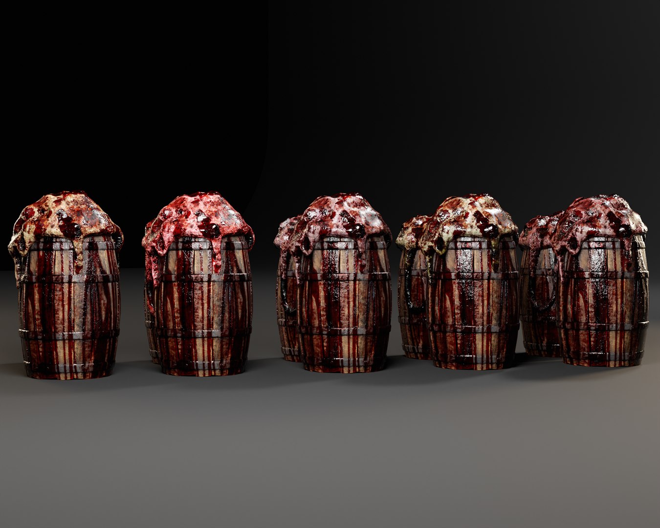 Spooky Barrels With Guts Model - TurboSquid 2357985