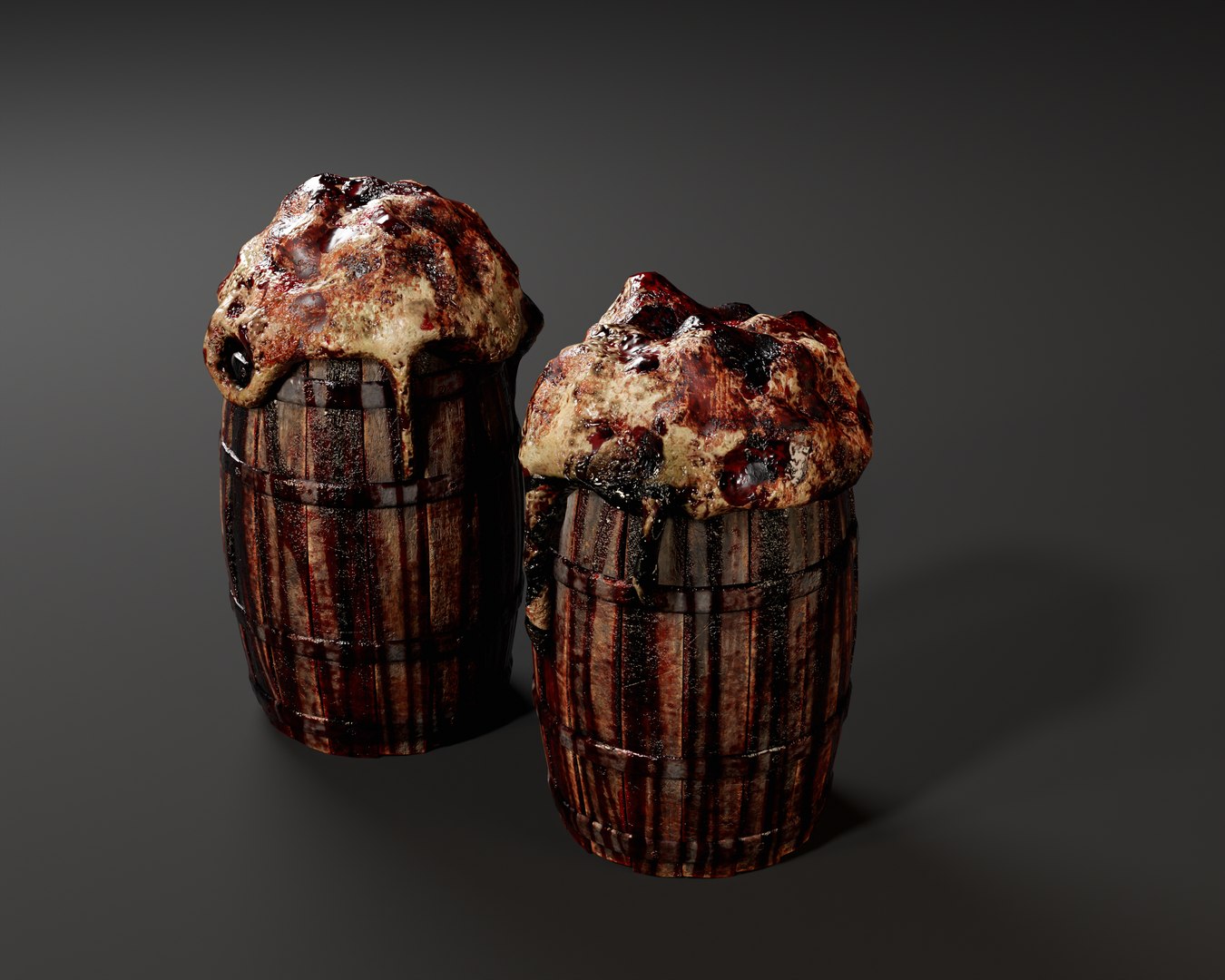 Spooky Barrels With Guts Model - TurboSquid 2357985