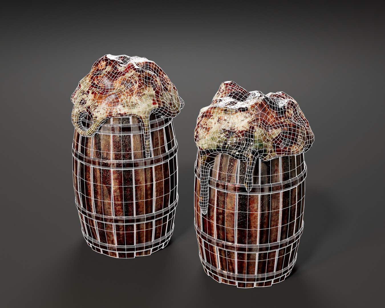 Spooky Barrels With Guts Model - TurboSquid 2357985