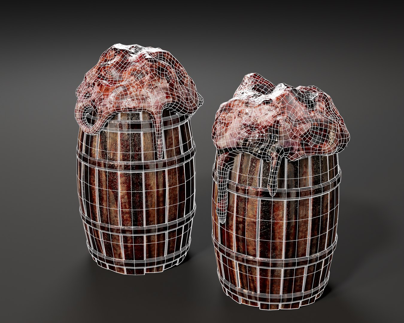 Spooky Barrels With Guts Model - TurboSquid 2357985