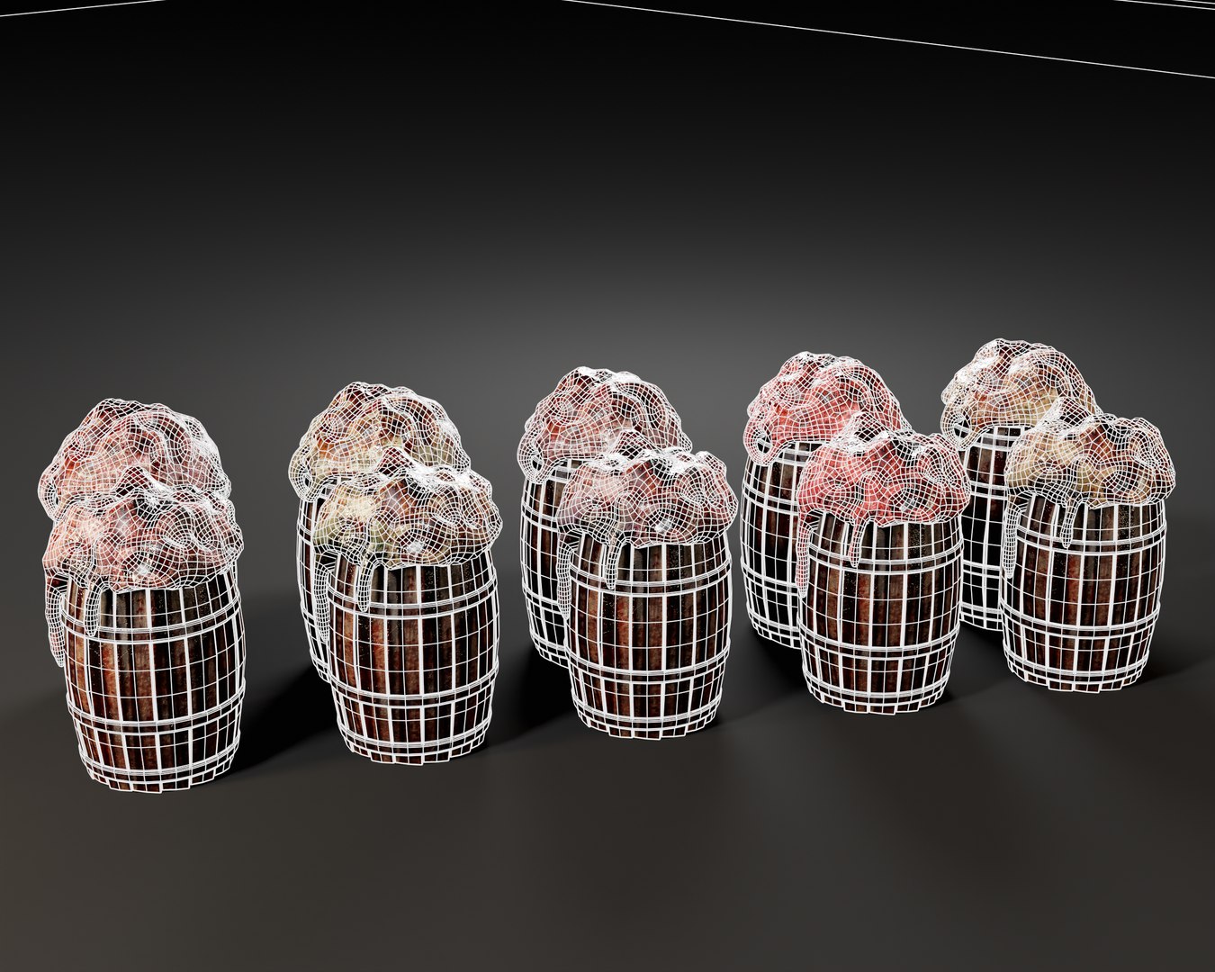 Spooky Barrels With Guts Model - TurboSquid 2357985