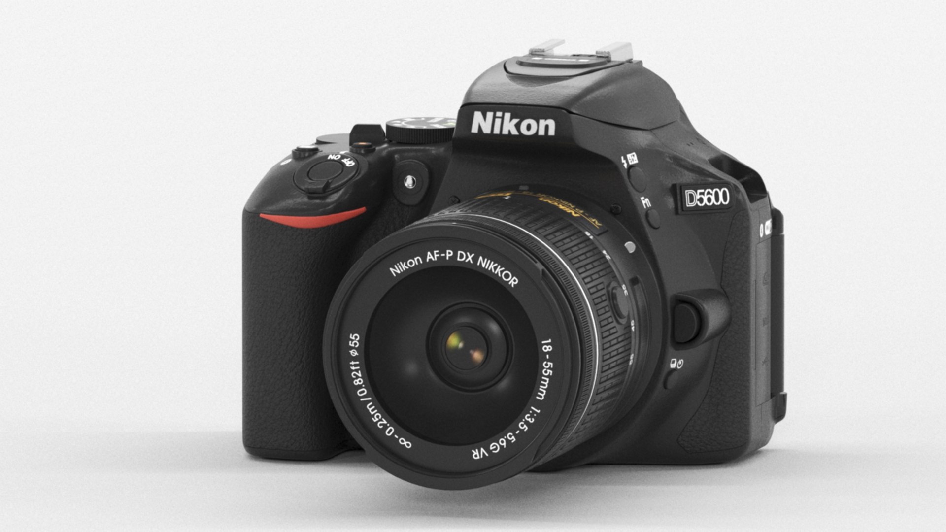 Nikon D5600 AF-P 18-55 VR DSLR Camera - Black 3D Model - TurboSquid 2356325