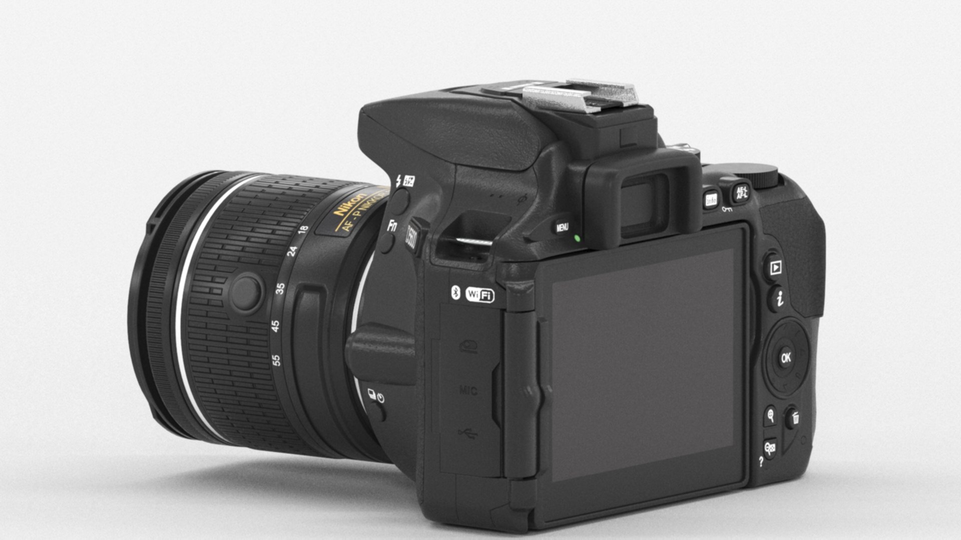 Nikon D5600 AF-P 18-55 VR DSLR Camera - Black 3D Model - TurboSquid 2356325