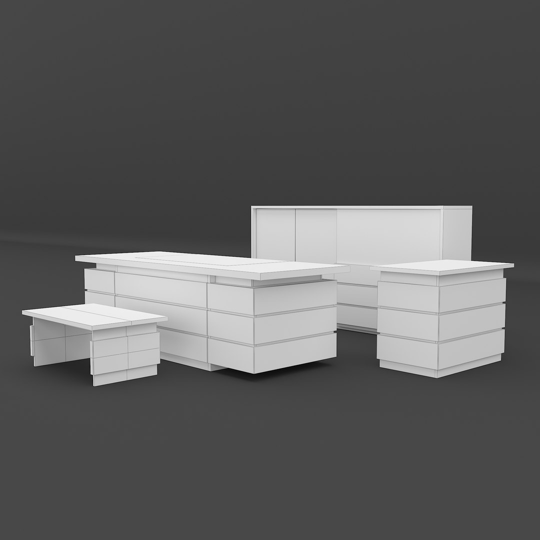 Executive Table 2 3D Model - TurboSquid 1732780