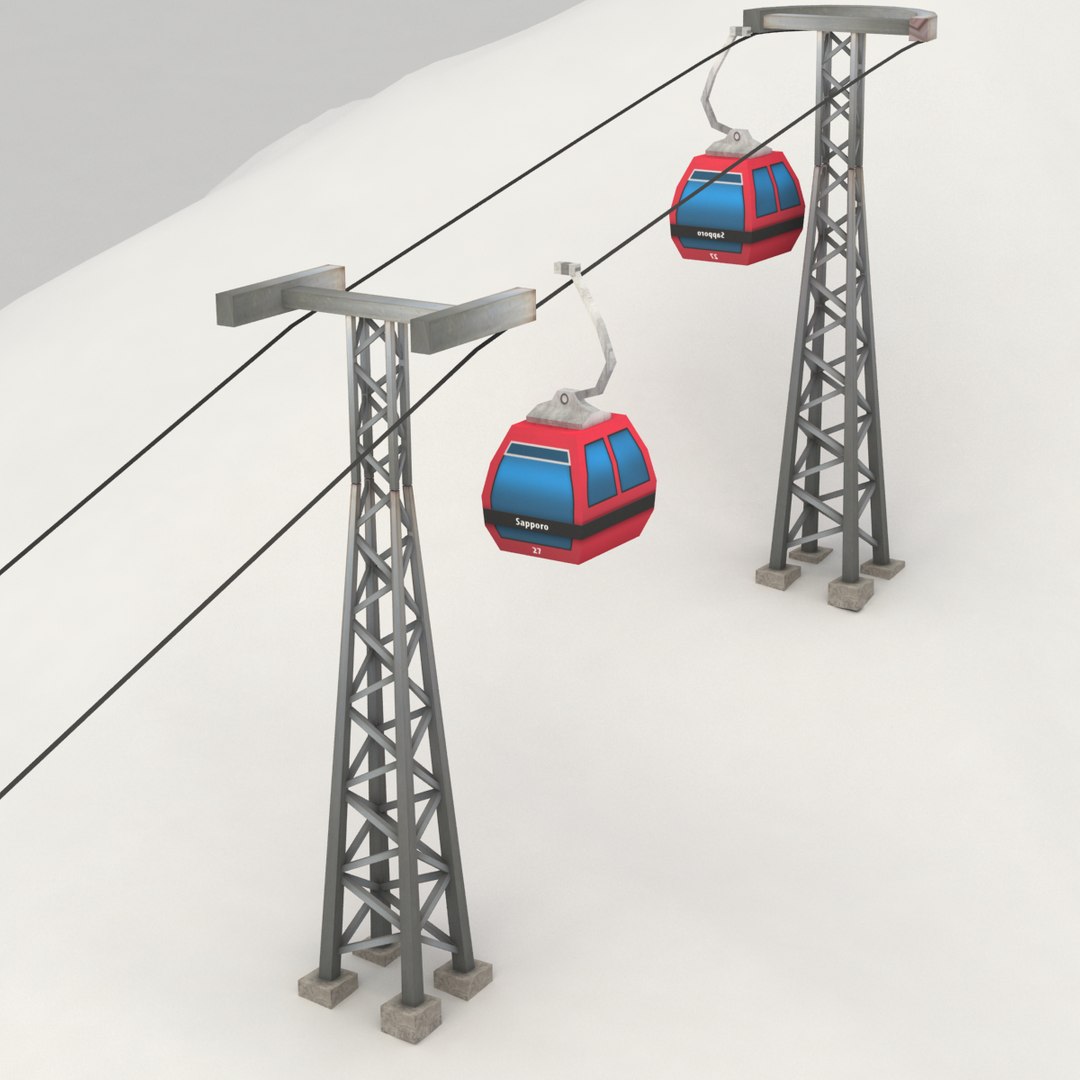 Ropeway Animation 3d Model