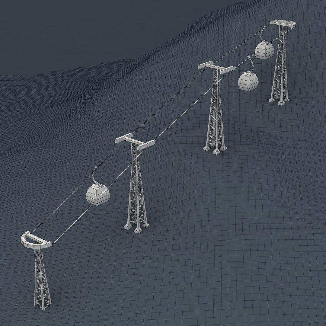 Ropeway Animation 3d Model
