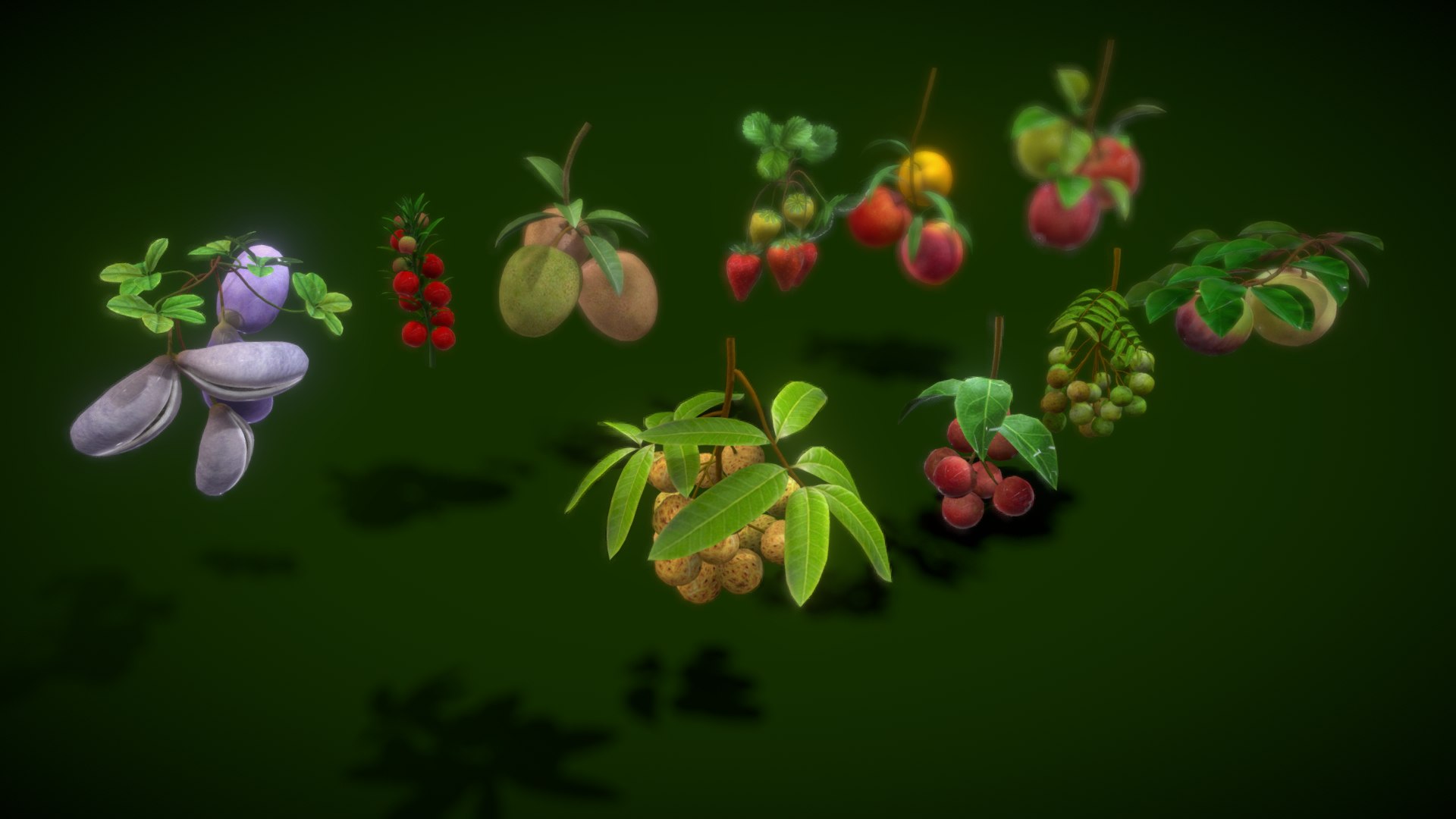 Collection Fruit Path 3 3D - TurboSquid 2134498