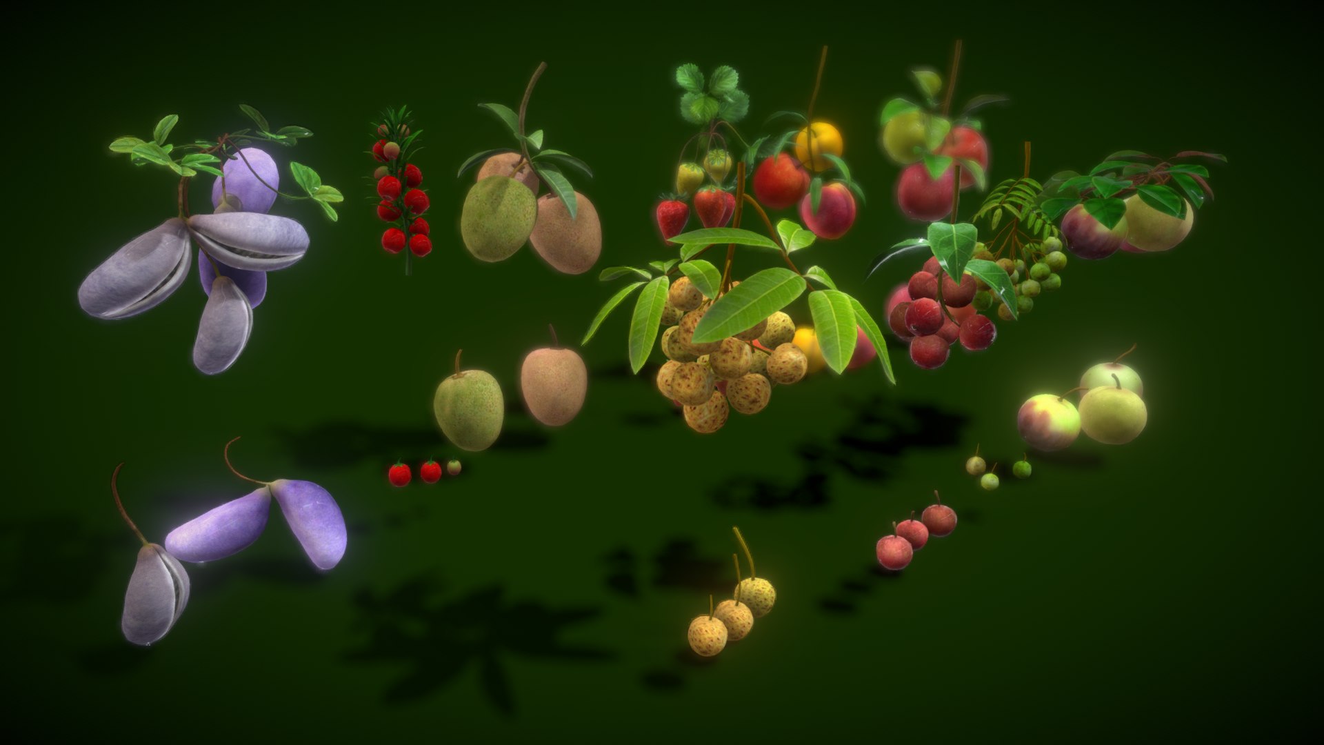 Collection Fruit Path 3 3D - TurboSquid 2134498