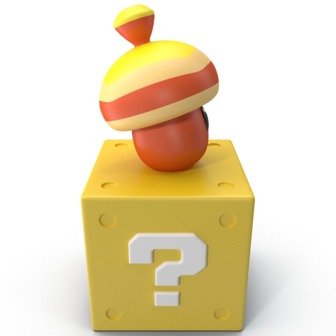 3d Super Mario Acorn Block Model