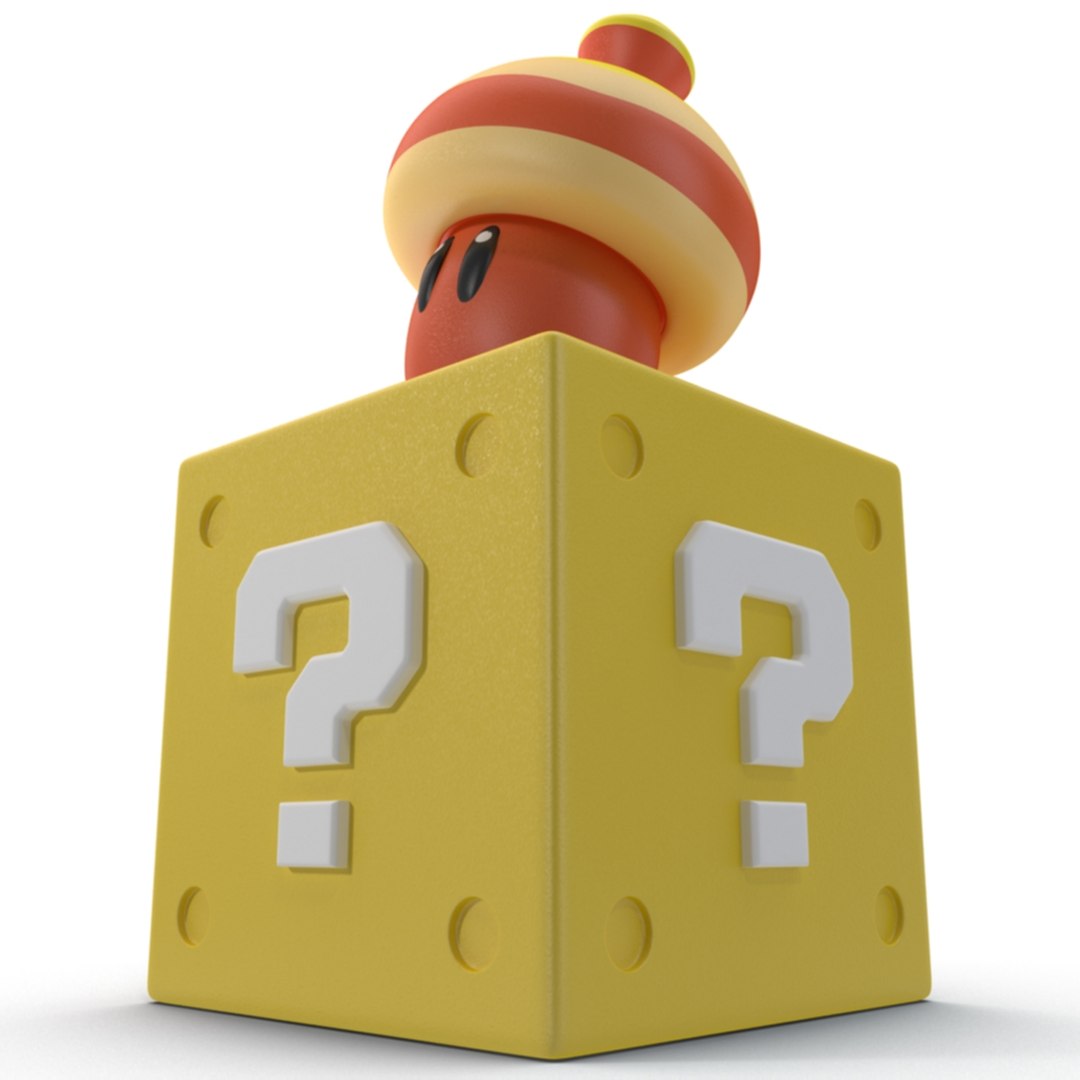 3d Super Mario Acorn Block Model