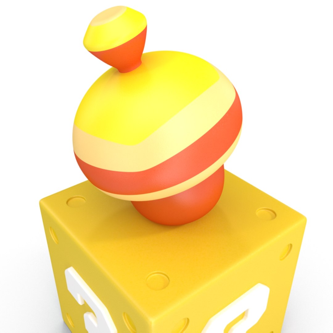 3d super mario acorn block model
